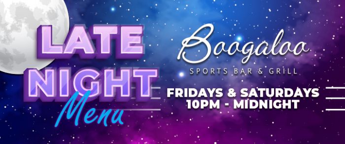 Boogaloo Late Night Menu - FunCity