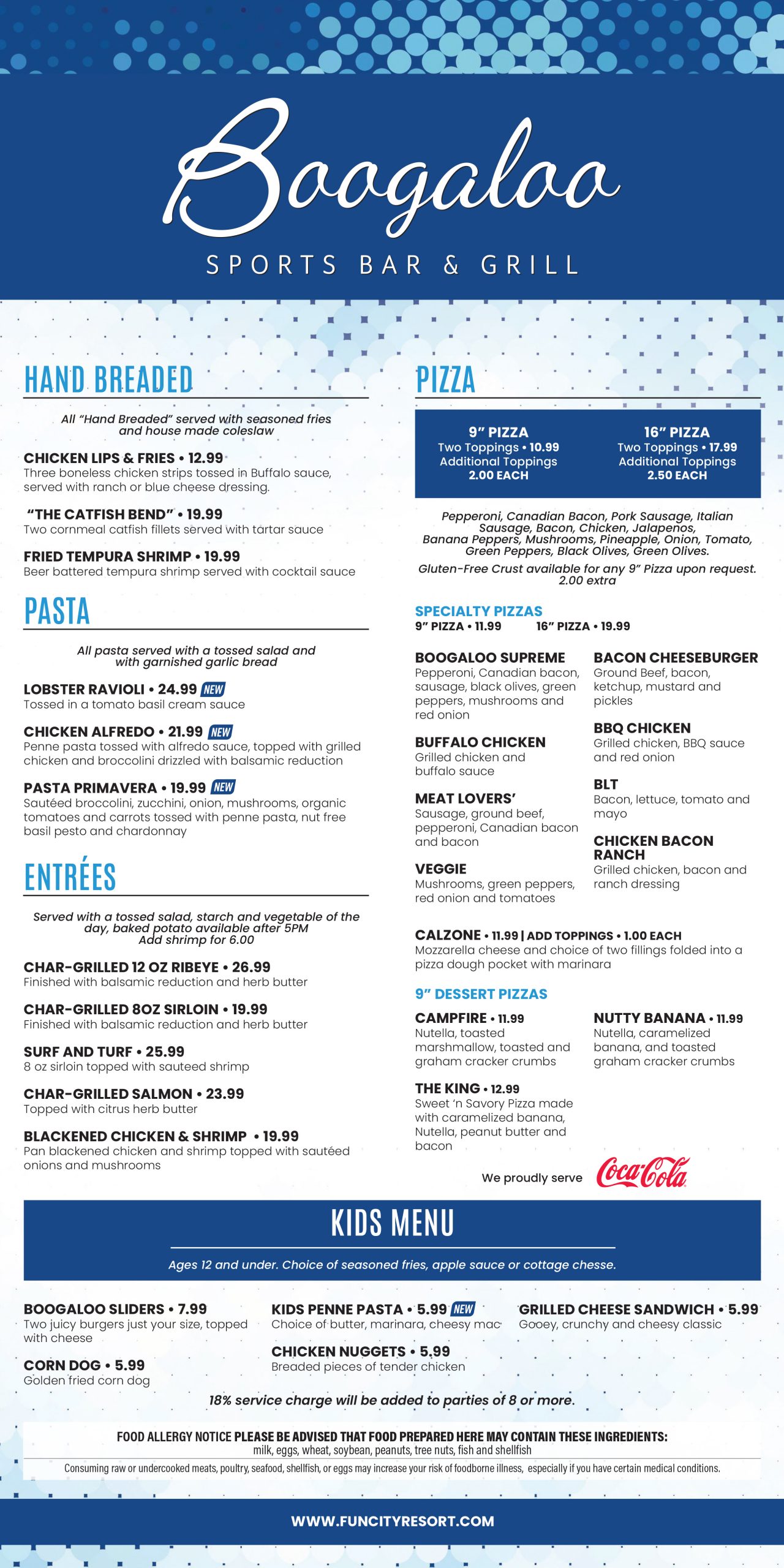 Boogaloo Menu - FunCity