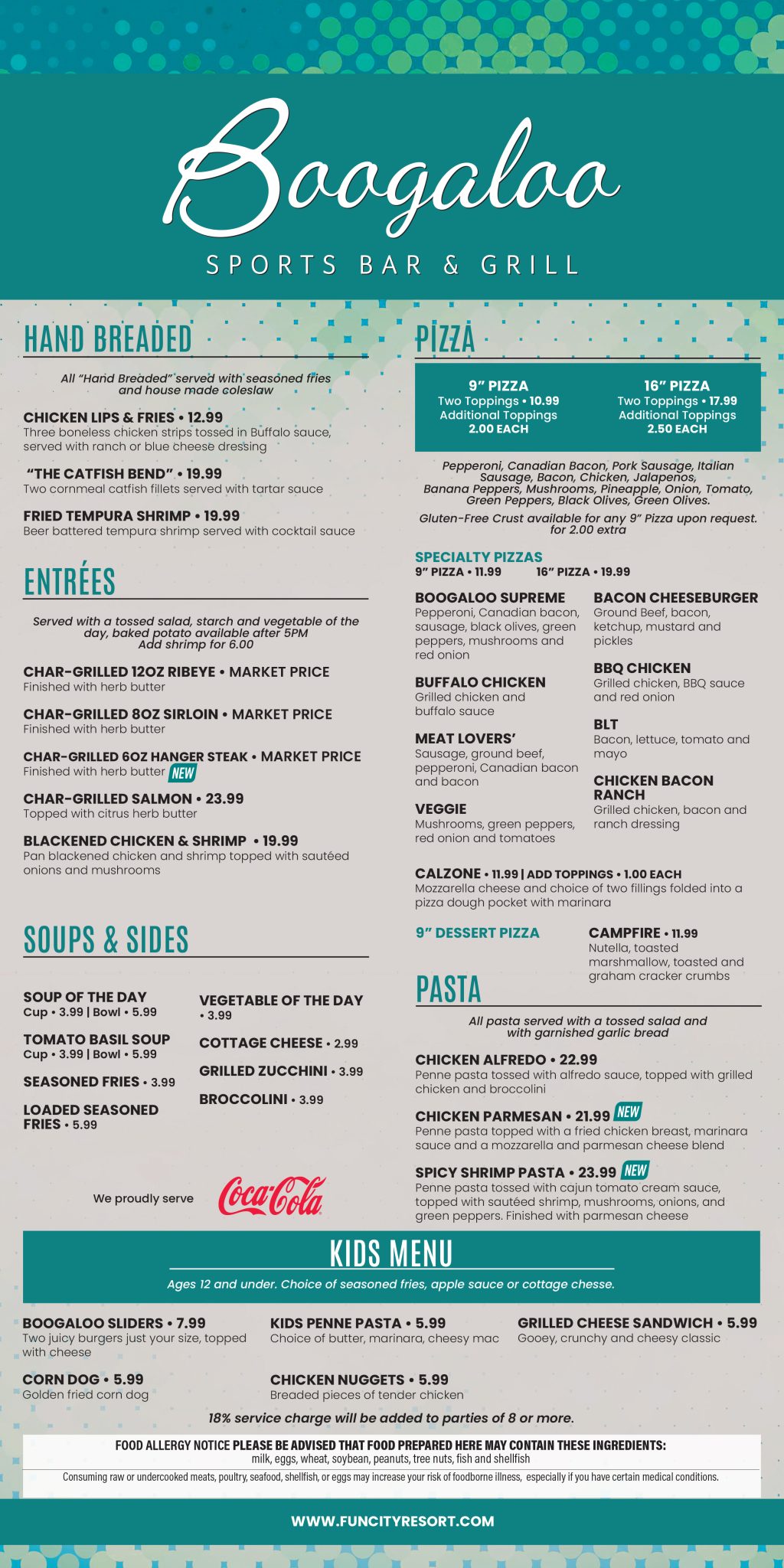 Boogaloo Menu - FunCity
