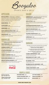Boogaloo Menu - FunCity
