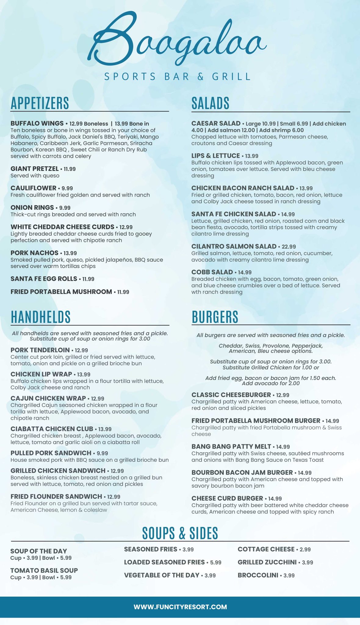 Boogaloo Menu - FunCity